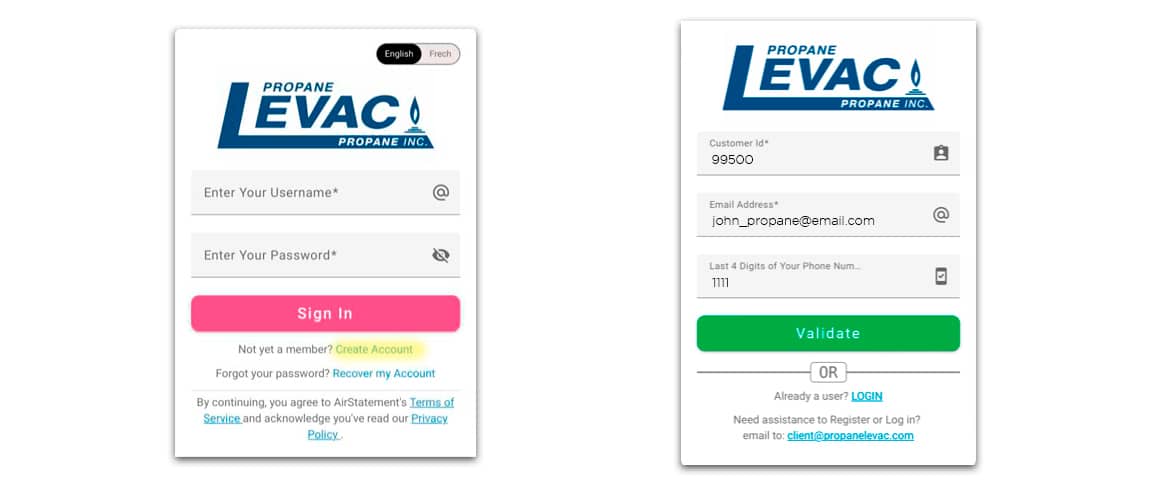 Air Statement App | Propane Levac, Ontario & Quebec